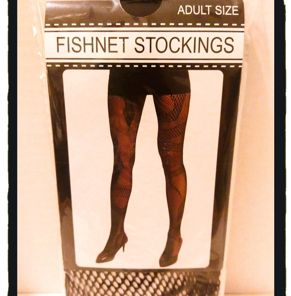 Accessories | Black Fishnet Stockings Adult Size Osfm Nip | Poshmark